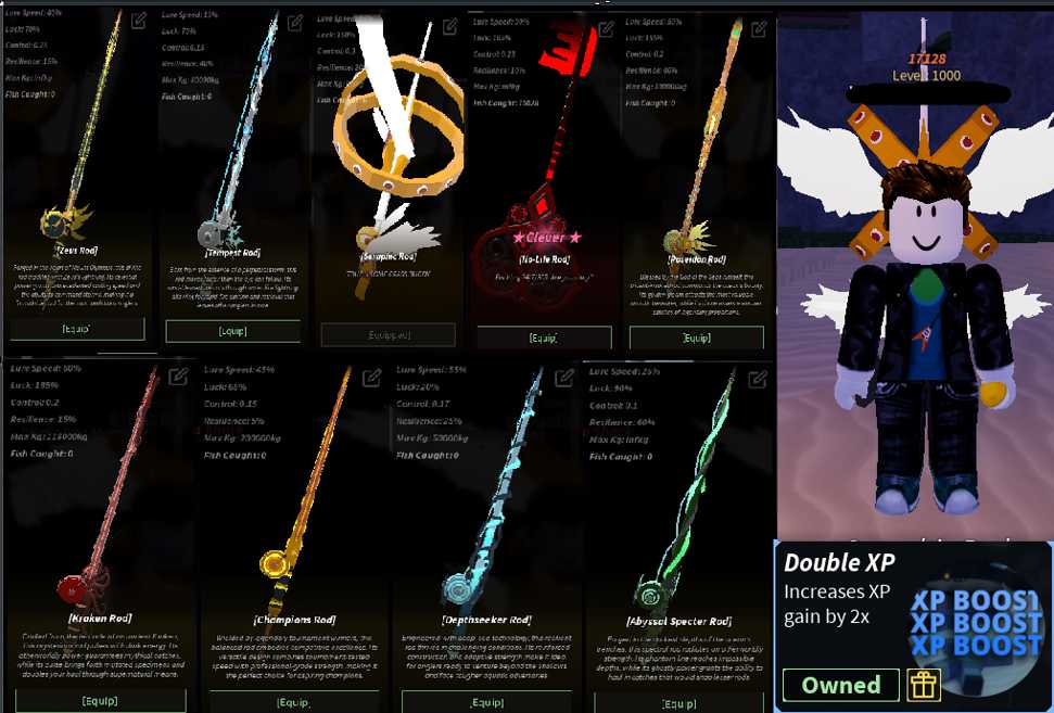 fisch Level 1000(Max) Seraphic Rod + No Life Rod + Heaven Rod + Tempest ...