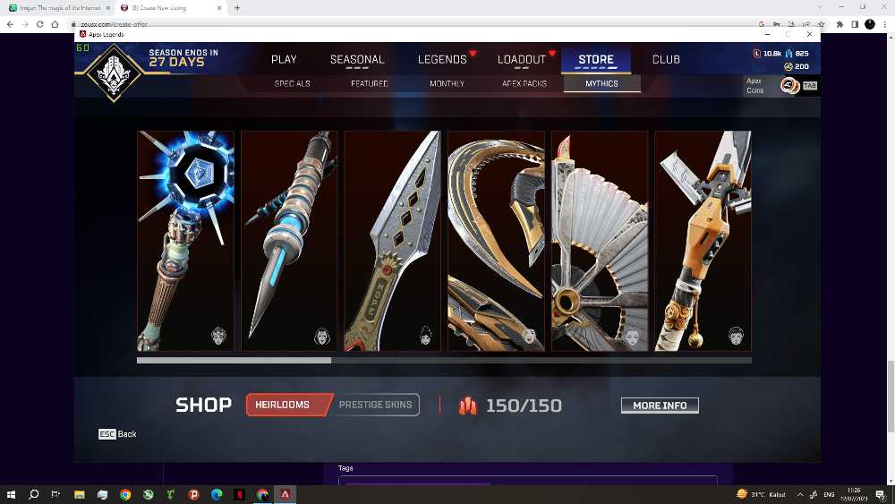 FOR PC LVL 81 HEIRLOOM CRAFTING SHARD 150/150 WITH SOME LEGENDS