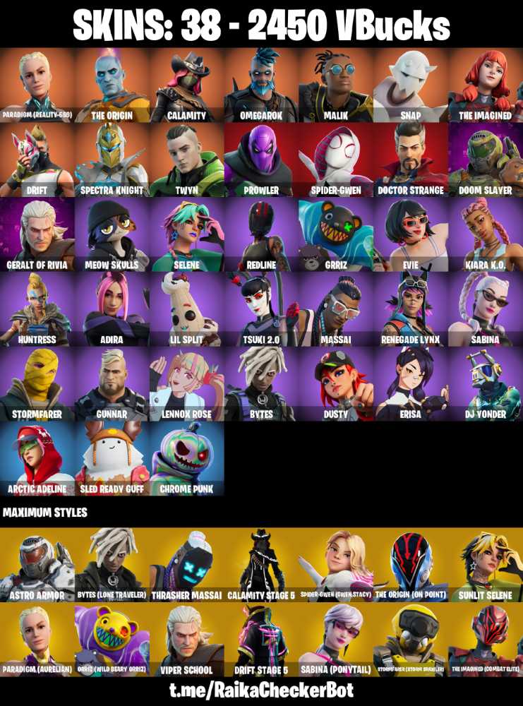 DRIFT STAGE 5+CALAMITY STAGE 5+SPIDER GWEN STACY+OMEGAROK+SPECTRA ...