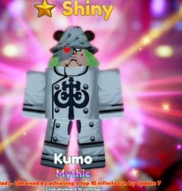 [Anime AdventureS] Shiny Kumo / Kuma | Mythical Limited unit | Roblox