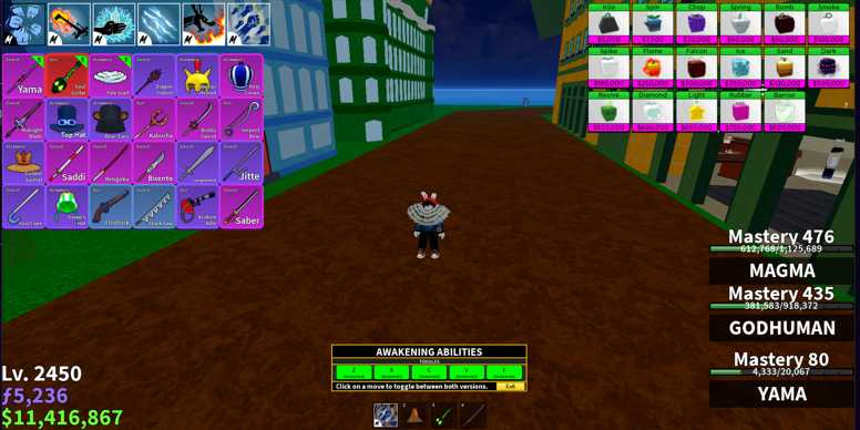 Blox Fruits | Max Level Account (2450) | Full Awakened Magma | 11M ...