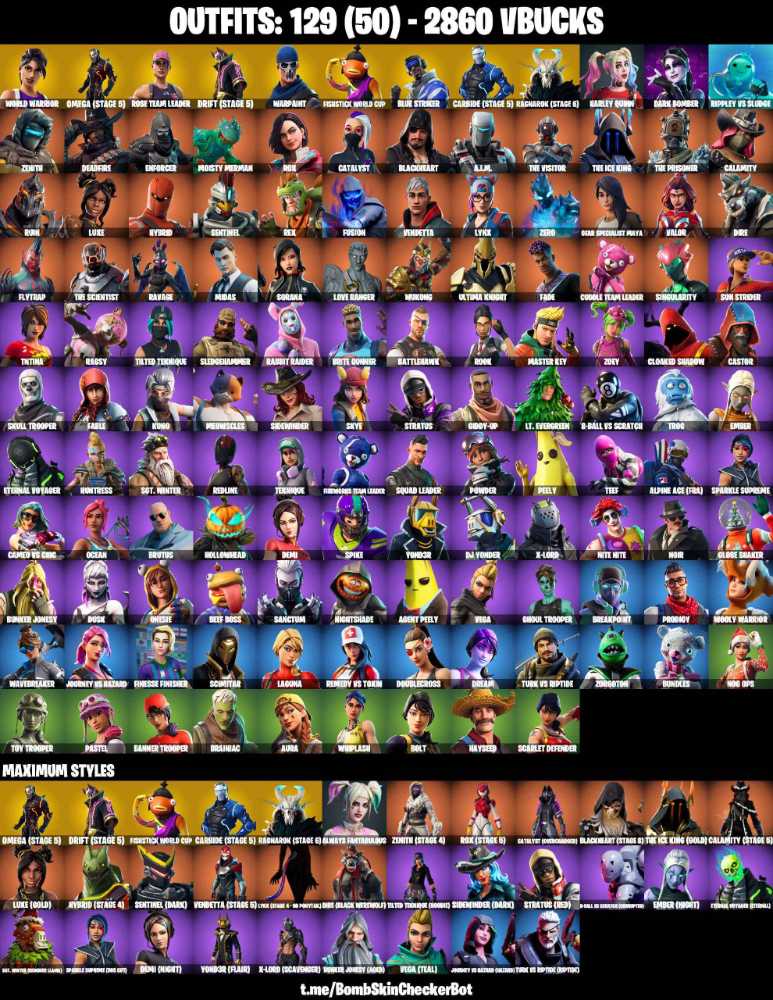 129 SKINS+OMEGA(STAGE 5)+OG STW+FISHSTICK(MAX)+GHOUL TROOPER+SKULL ...