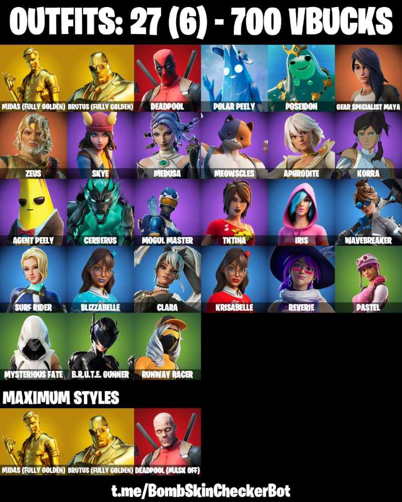 GOLD MIDAS+DEADPOOL+GOLD BRUTUS+SKYE+MEOWSCLES+ZEUS+MOGUL MASTER+SURF ...