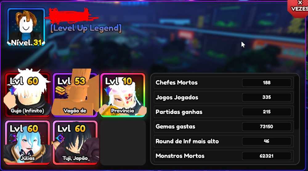 Anime Vanguards Account | Gojo( Evo ) 0.1 Monarch - Uzui ( Evo ) 0.1 ...