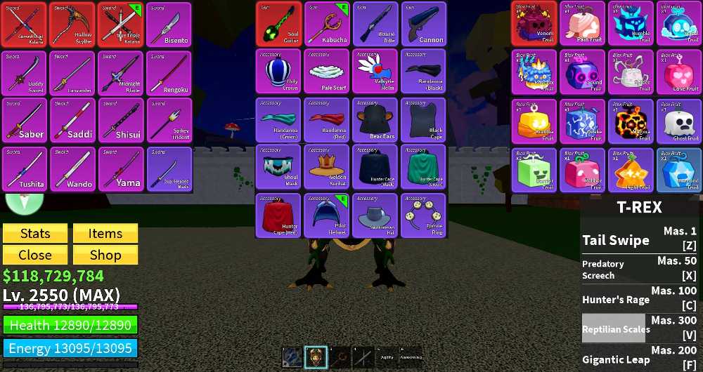 Blox Fruits:Lv2550 | Rabbit V4 Tier 10 | T-Rex | GodHuman |CDK,SG,HS ...