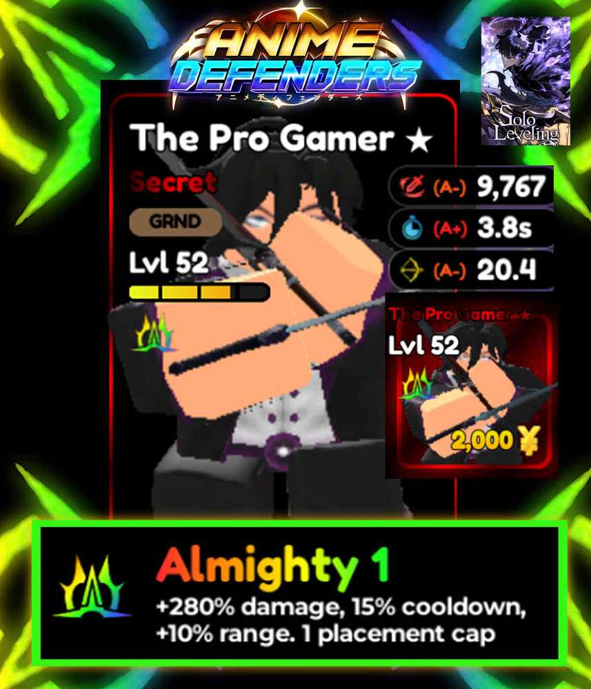 Almighty Secret The Pro Gamer EVO - Song jin voo EVO l Roblox Anime ...