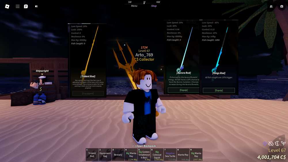 Trident Rod + Aurora Rod + Kings Rod+ 4M C$ | FISCH| 4,000,000 Cash (4M ...