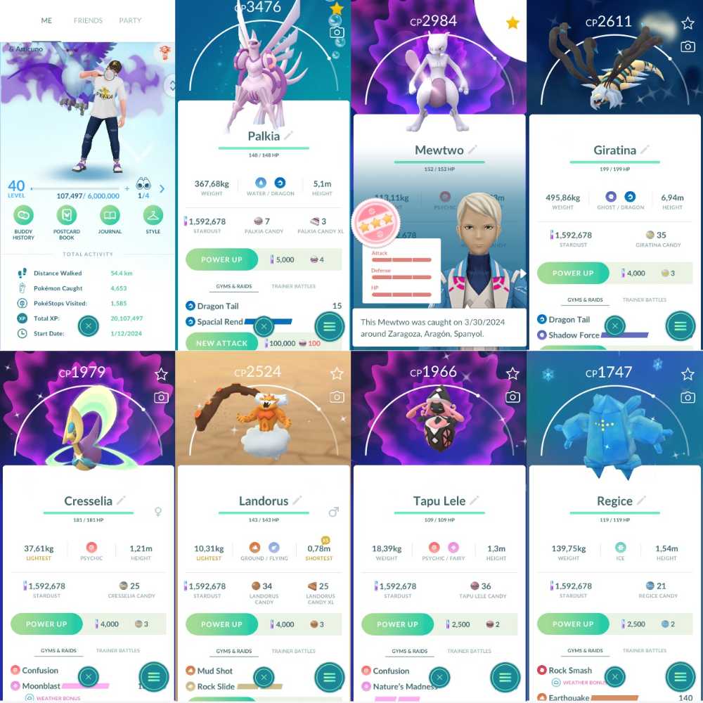 1168 LV40 Rare candy 122 Palkia origin spacial rend Hundo Mewtwo. Hundo ...