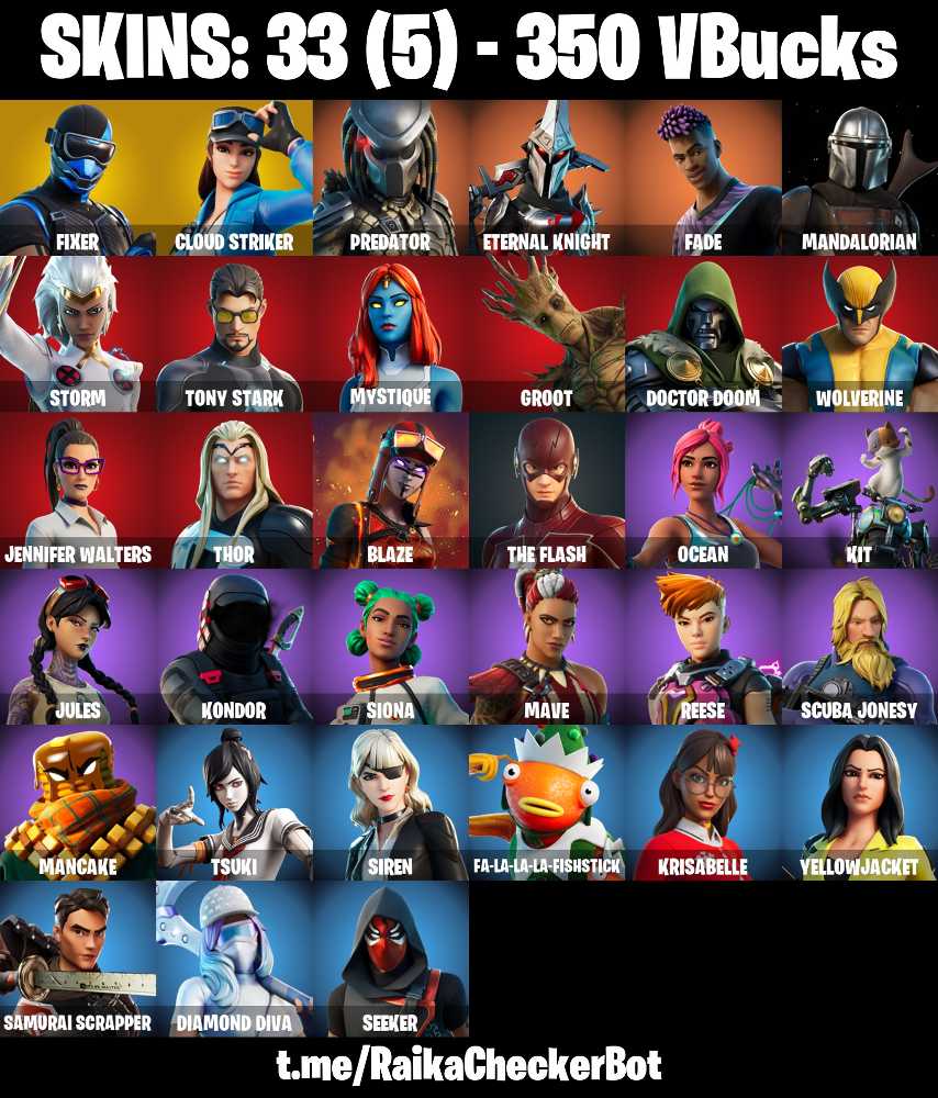 [PC/PSN/XBOX] 33 skins | Fixer | Cloud Striker | Predator | Mandalorian | Eternal Knight | Fade ...