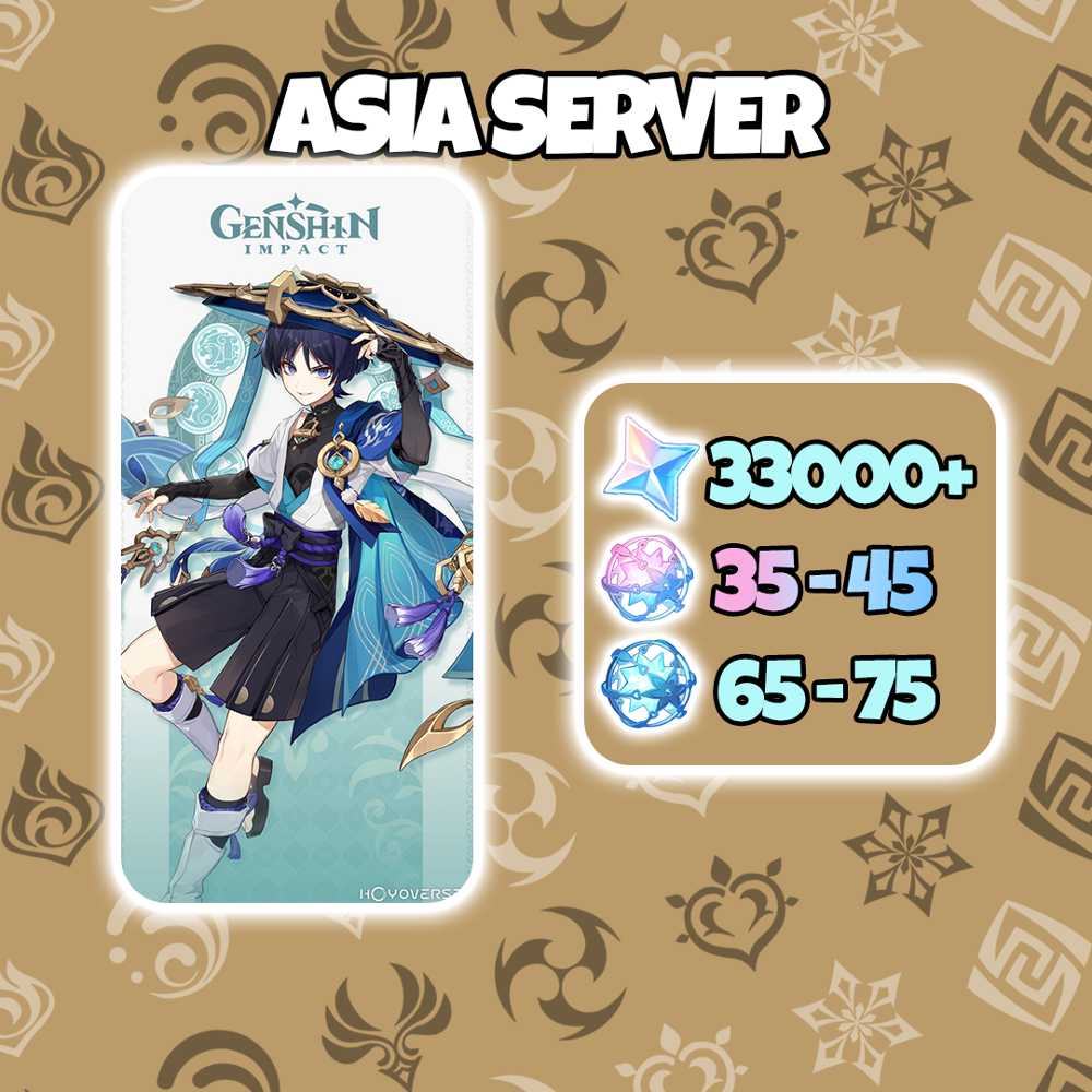 [Asia] Wanderer (300 Wishes) | AR45+ | 33000 Primogems + 35-40 ...