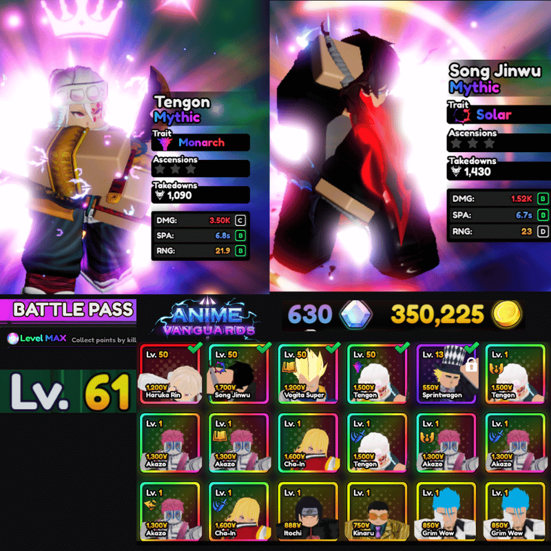 ID447 Tengon Monarch 0.1%,Song Jinwu SolarAnime Vanguards - Full ...