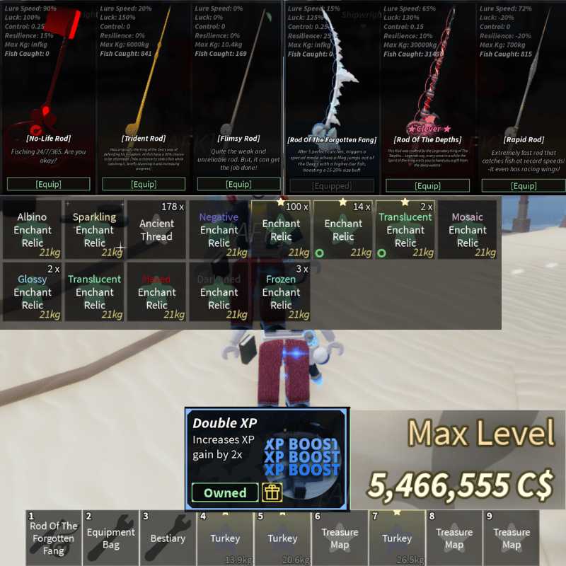 ID238Fisch: Level 750 Max 5M4 C$ X2 Exp - Rod of the Forgotten Fang, No ...