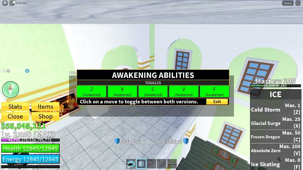 [Blox Fruits] Level 2550 | Shark V4 T10 | GODHUMAN | CDK | VH+Mirror Fractal | Full Ice Awakened ...