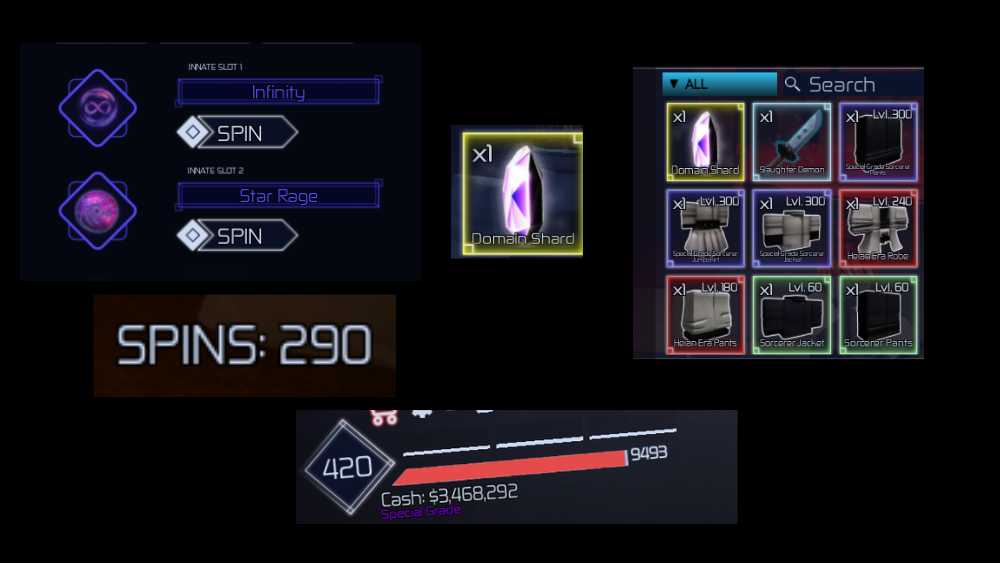 DOMAIN SHARD Account LV MAX (420) Gojo (Infinity ) Yuka (Star Rage ...