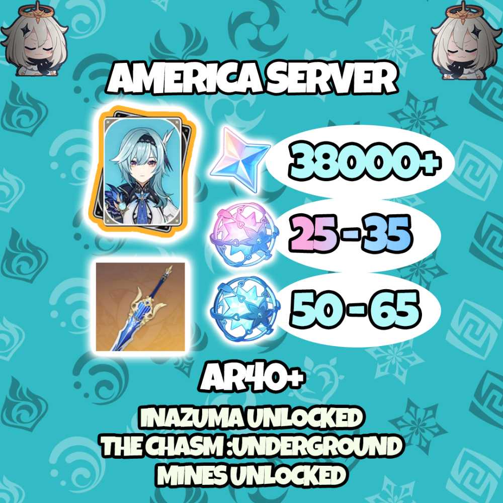 [America] Eula + Signature Weapon + 340 Wishes | AR40+ | 38000 ...