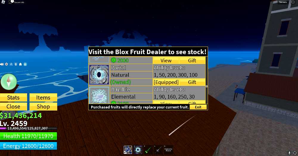 Blox Fruit Level 2450 GodHuman Perm Portal fruit Hallowscythe HS Cursed Dual Katana CDK 7 ...