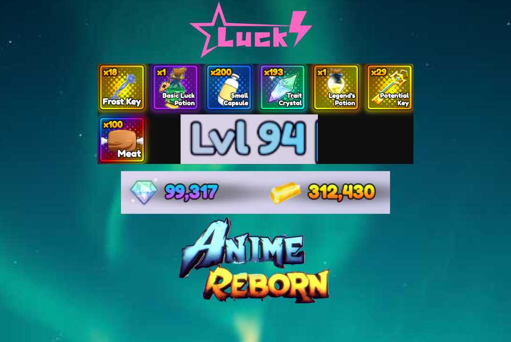 ID16 Anime Reborn | 99k Gems- 193 Traits Crystal - account lvl 94 ...