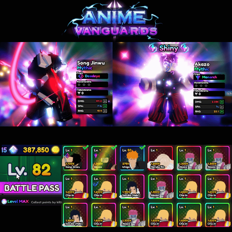 ID119 New: Shiny Akazo Monarch 0.1%,Song Jinwu Deadeye 0.375% Anime ...