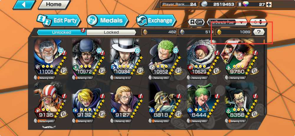 [2474] 3 EX META / Kuzan + Garp + Lucci, 1089 gold stones, support 134% ...