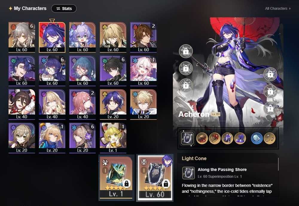 Instant Delivery - Asia TL 47 7x 5⭐ Acheron+LC, Luocha, Dr. Ratio ...