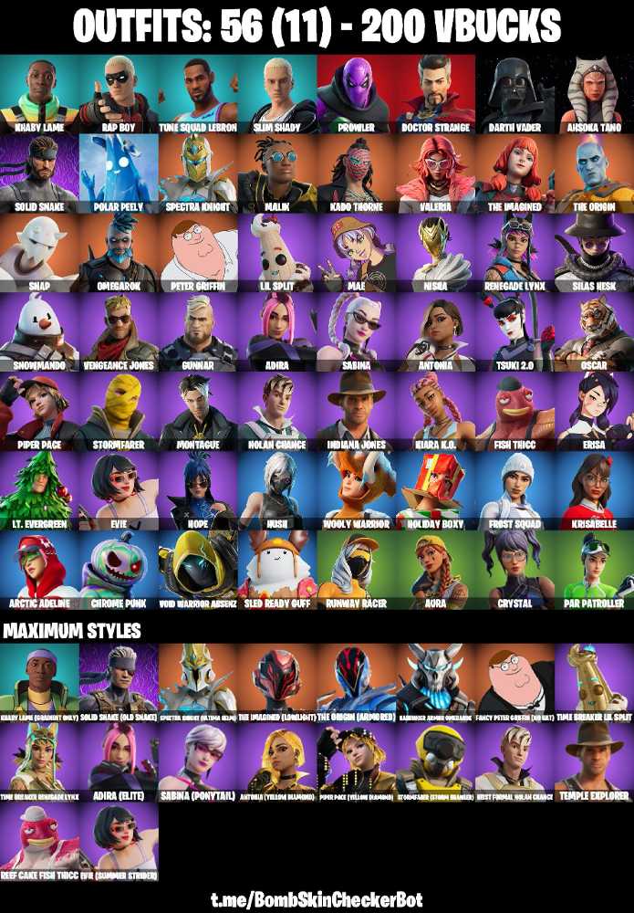 56 Skins[Pc/Xbox ️ Rap Boy ️ Slim Shady ️ Doctor Strange ️ Darth Vader ...