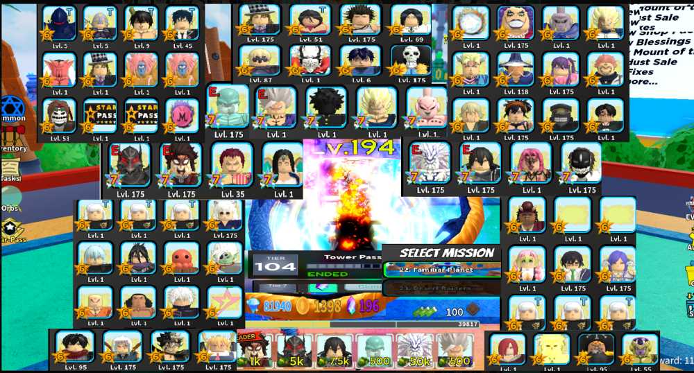 #007 ⭐ASTD⭐ All Star Tower Defense Super META ACCOUNT Lvl 194 , Have 81k GEM , 196 STARDUST Left ...