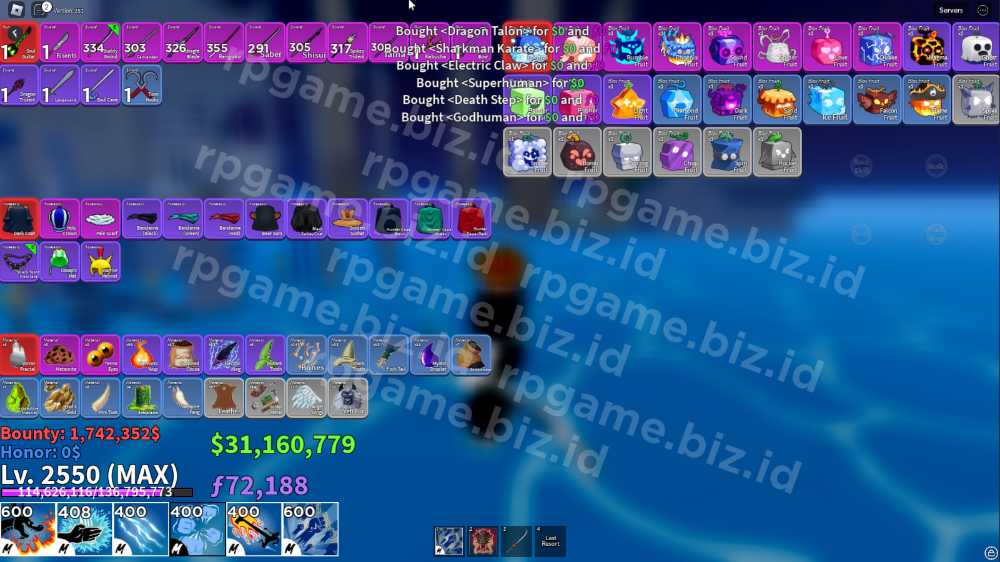 Blox Fruits| Lv2550 | Godhuman + Soul Guitar | Full Skill Mammoth | Full Body Buso Haki + Ken ...