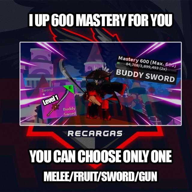 Blox Fruits Boosting - Level 1 a 600 Mastery (Melee/Sword/Fruit/Gun)