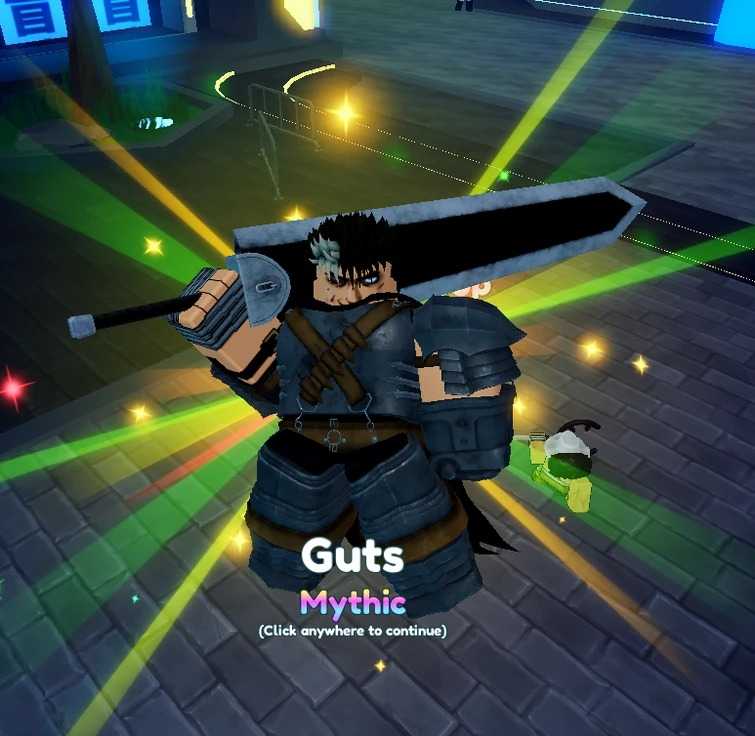 Lv 1 GUTS ( INSTANT DELIVERY) ANIME ADVENTURES - ROBLOX ACCOUNT