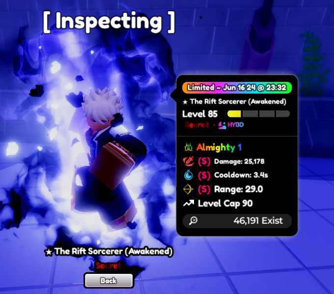 Anime Defenders - Gojo ( Awakened ) Almighty 1, SSS - Fast Delivery