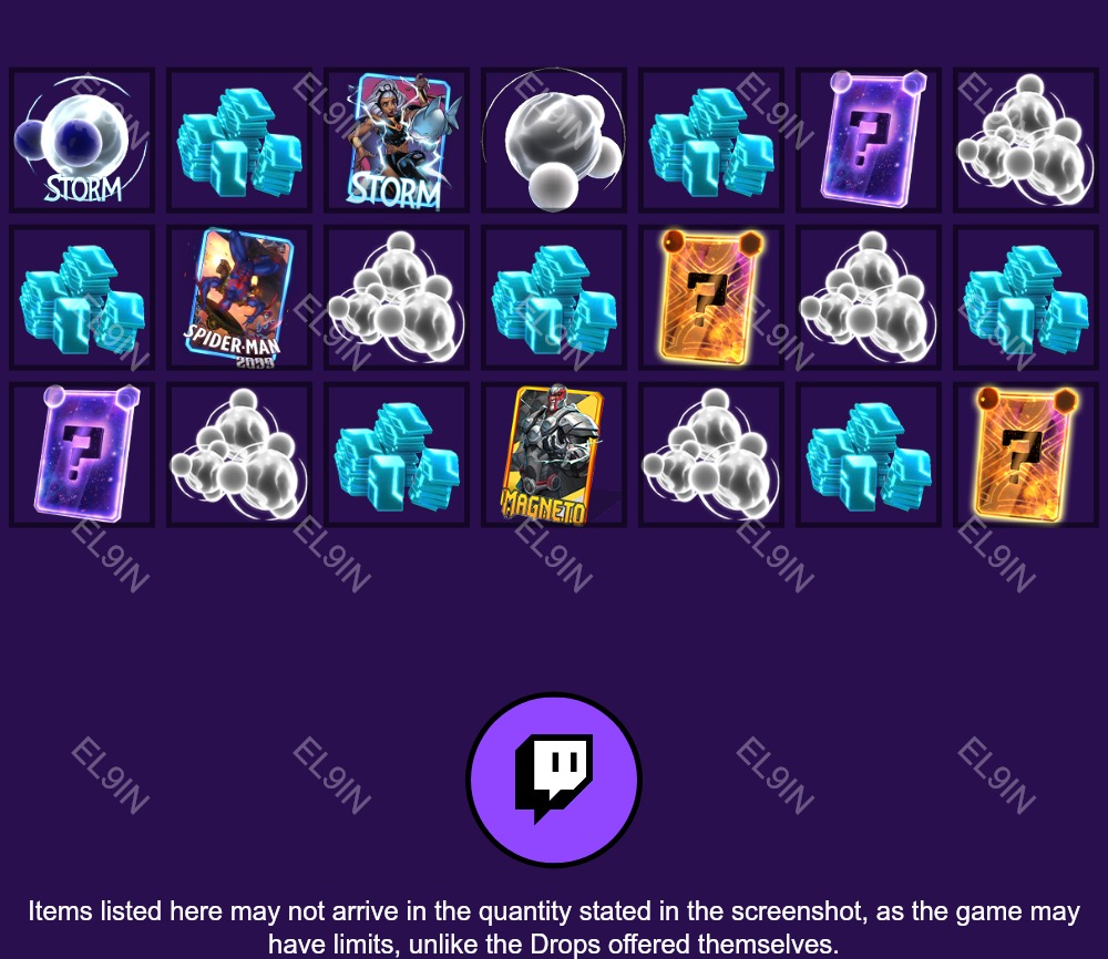 ️ Twitch Drops JAN 2025 Marvel Snap [Total 21 Items]