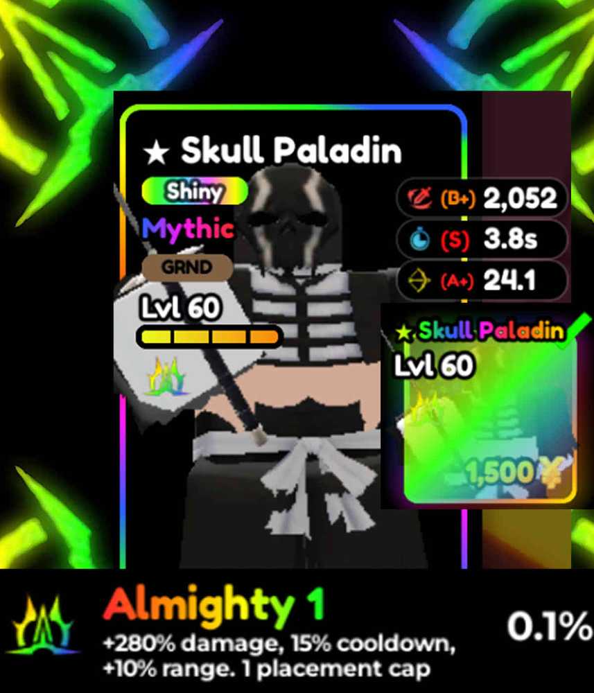 Almighty Shiny Skull Paladin EVO l Roblox Anime Defenders