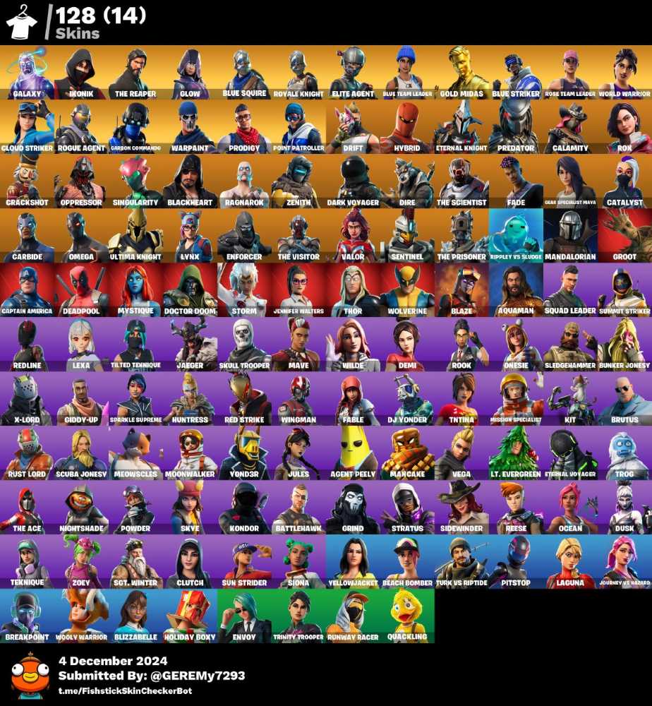 [PC] 128 skins | Galaxy | IKONIK | The Reaper | Glow | Blue Squire ...