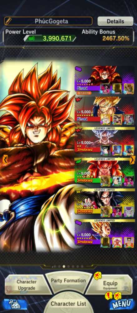 UL ss4 gogeta full star+LF ss4 gogeta+zamasu+ss4 Goku+Ui Goku+ss3 goku ...