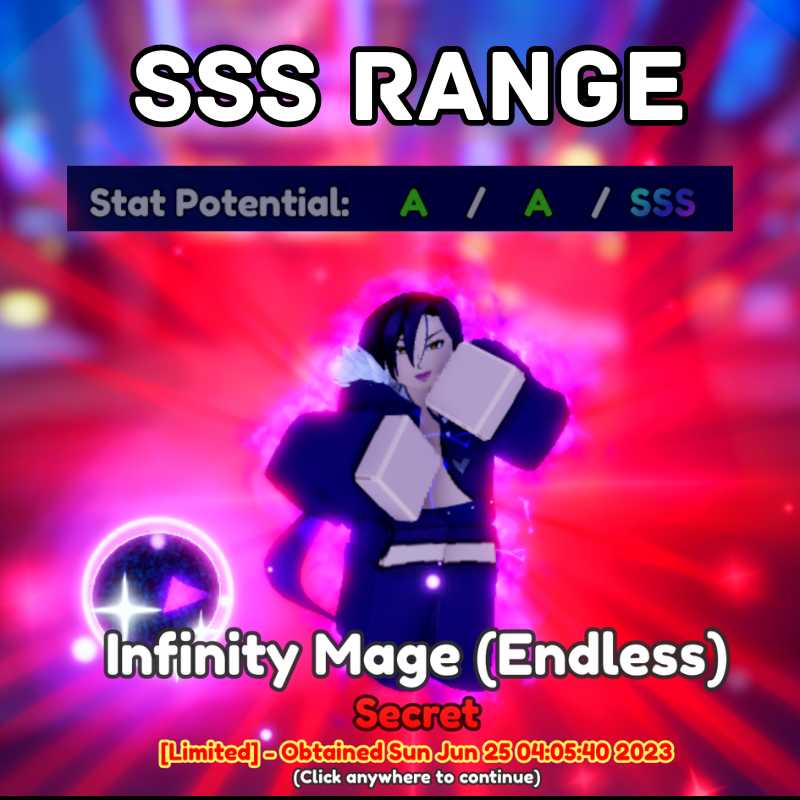 A375Infinity Mage Evo SSS Range - Anime Adventures - Instant Delivery