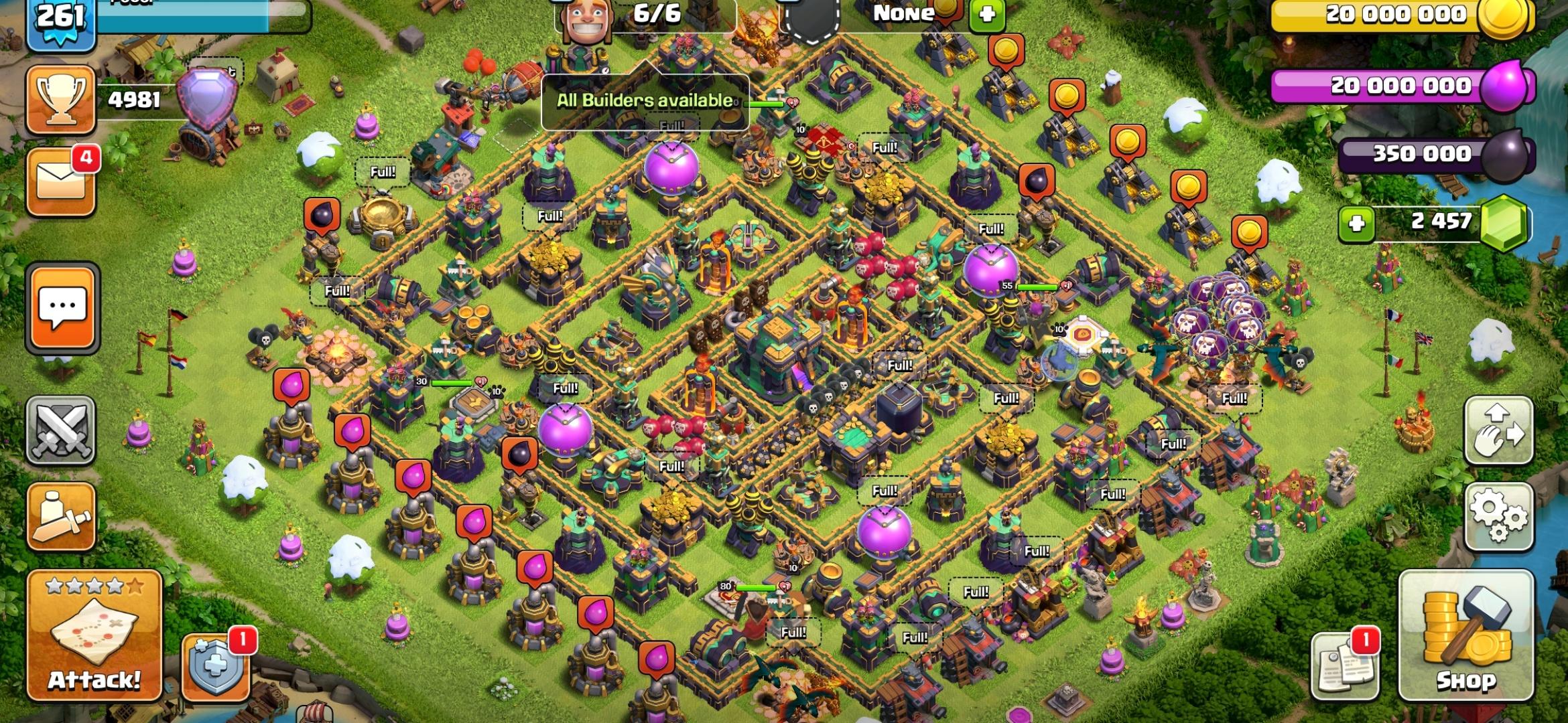 MAXED 100% TH14-HIGH LEVEL 261-19 SKINS HER0-3SCENERY-1K3 MEDAL WAR ...