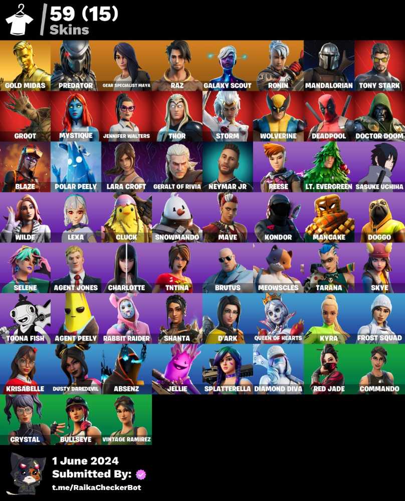 [PC/PSN/XBOX] 59 skins-Gold Midas - Predator - Gear Specialist Maya ...