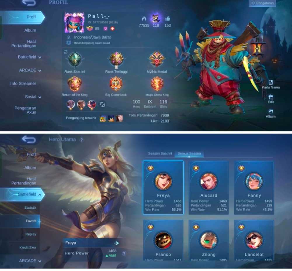 HERO 100|EMBLEM ALL MAX|SKIN 166|SKIN TRANSFORMERS ROGER|SKIN KOF ...