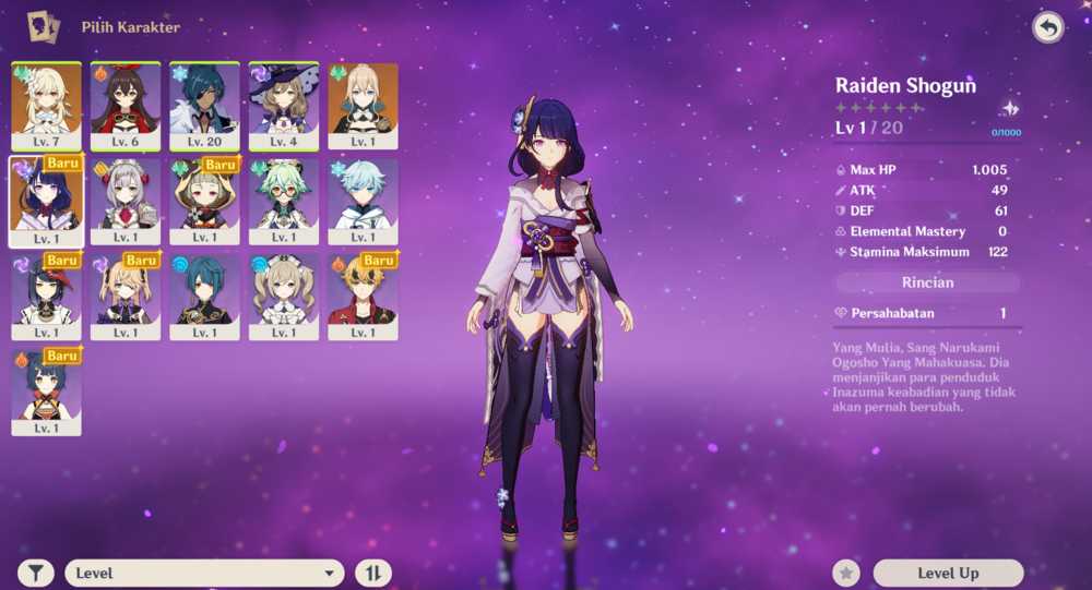 Genshin Impact Account [Asia Server] Raiden Shogun + Jean Instant Delivery