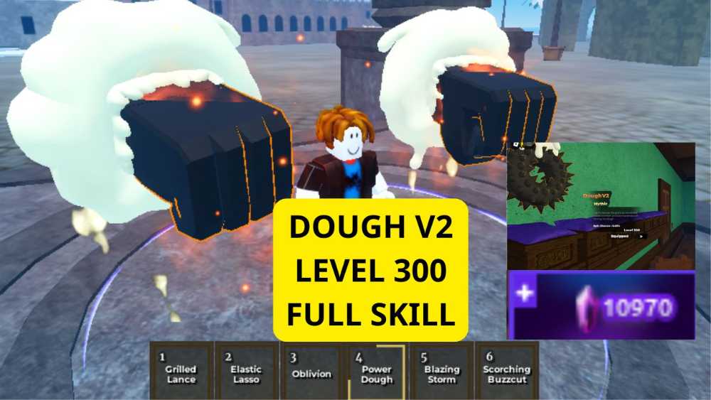NEW Mythic DOUGH V2 LEVEL max 300 FULL SKILL+ 10K Gem - | Fruit ...