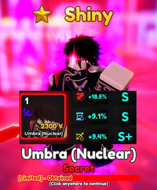 Shiny Umbra (Nuclear) S S S+ | Shiny CID Kagenou Secret Evo - Anime ...