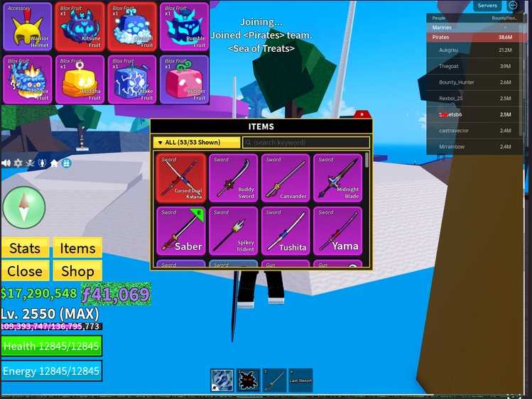 Blox Fruits / Kitsune-Control Inventory / CDK-GHM / 17m Beli / 41k ...