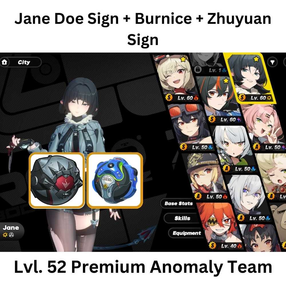 Asia| Jane Doe Sign + Burnice + Zhu Yuan Sign (Lvl. 52, Username Unset ...