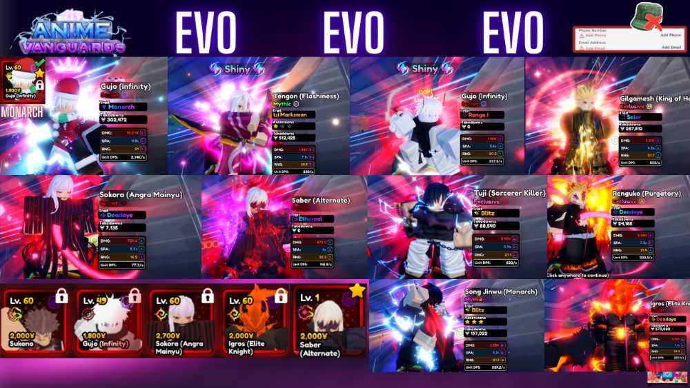 16. Anime Vanguards 1MonarchVIP LV.123⭐Gujo (Infinity)EVO0.1MonarchZ+Z ...