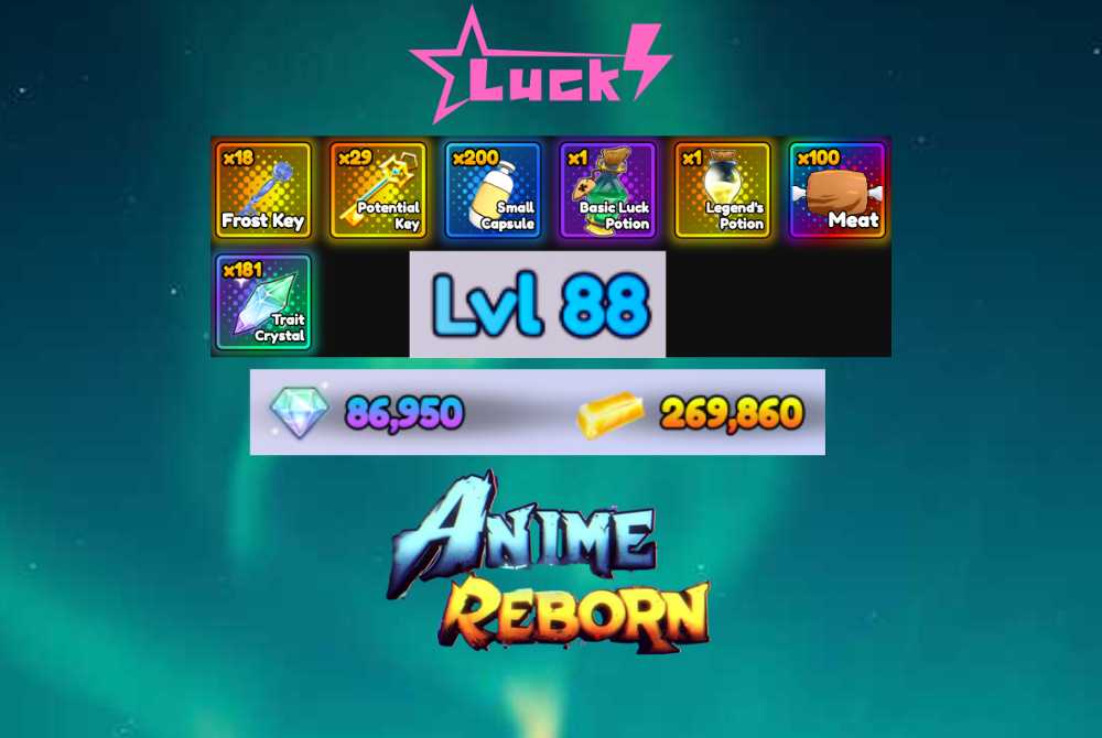 ID25 Anime Reborn | 86k Gems- 181 Traits Crystal - account lvl 88 ...