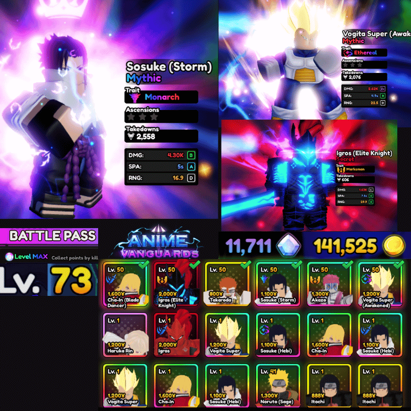 ID425 Sosuke Monarch Evo,Igris Evo, Vogita EtherealAnime Vanguards ...