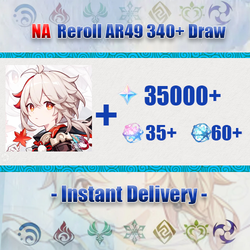 [NA]AR49 Reroll Kazuha+Random 5star +340 draws+Female | 35000+Primogems ...