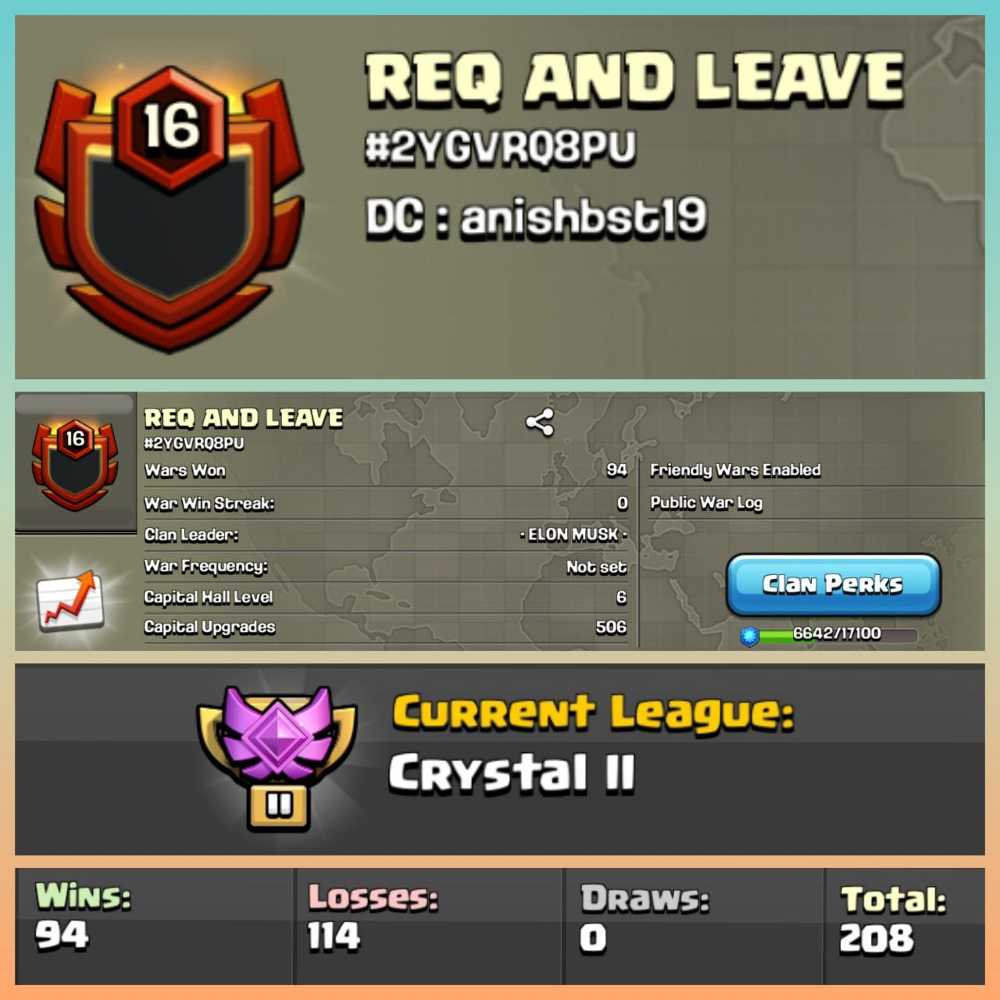 REQ AND LEAVE: Level 16 in Crystal-2 - 94 Wins, 114 Losses - Join the adventure on iOS & Android ...