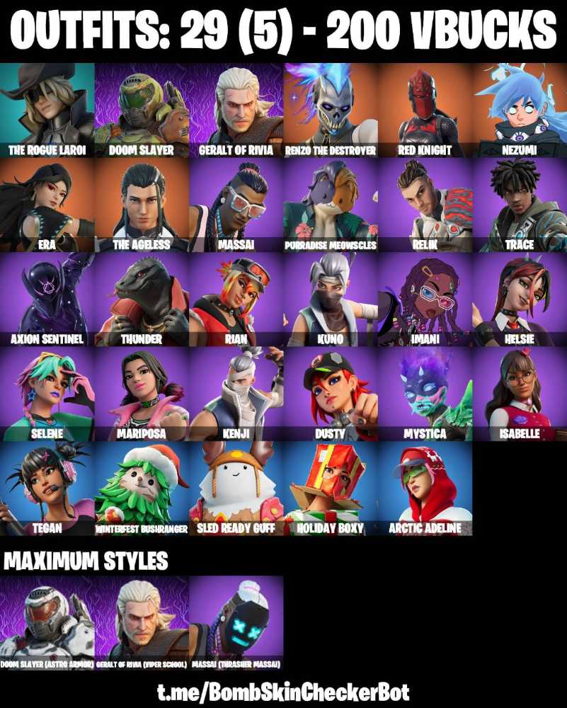 THE ROGUE LAROI+RED KNIGHT+DOOM SLAYER+GERALT OF RIVIA+KUNO+KENJI+29 ...