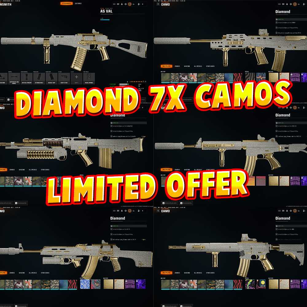Diamond Camos AR x 7 BO6 Multiplayer Call of Duty Multiplayer Ranked ...